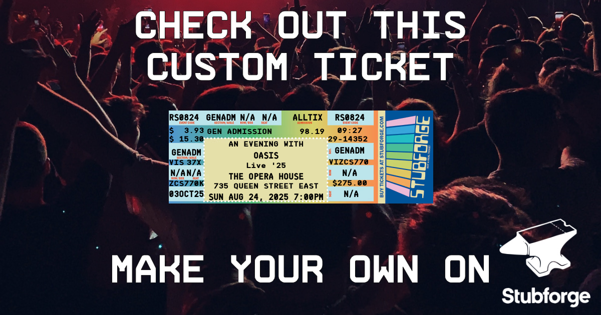OASIS LIVE '25 TORONTO 👉 A custom designed replica ticket that you can ...